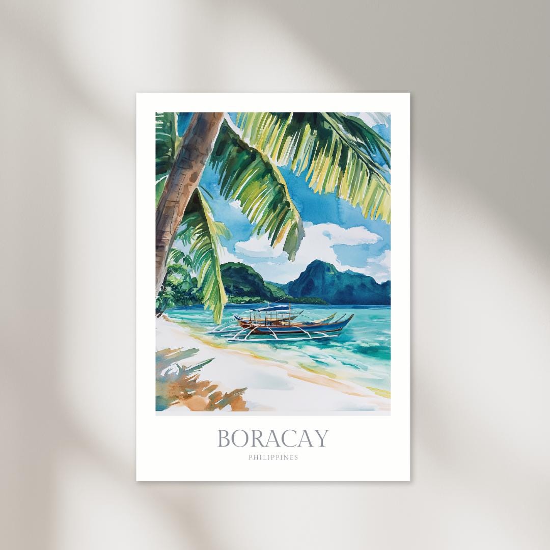Boracay Philippines Watercolor Poster Digital Download Boracay ...