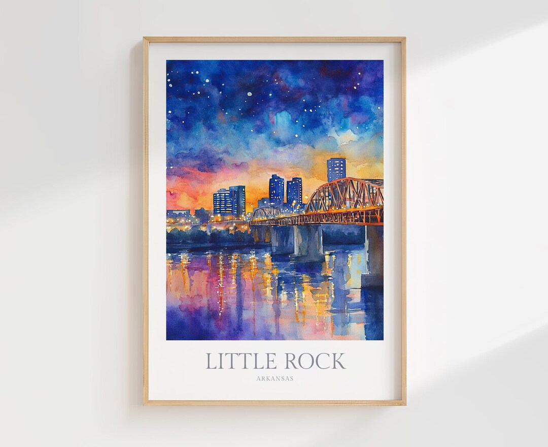 Little Rock Arkansas Watercolor Poster Digital Download Little Rock ...