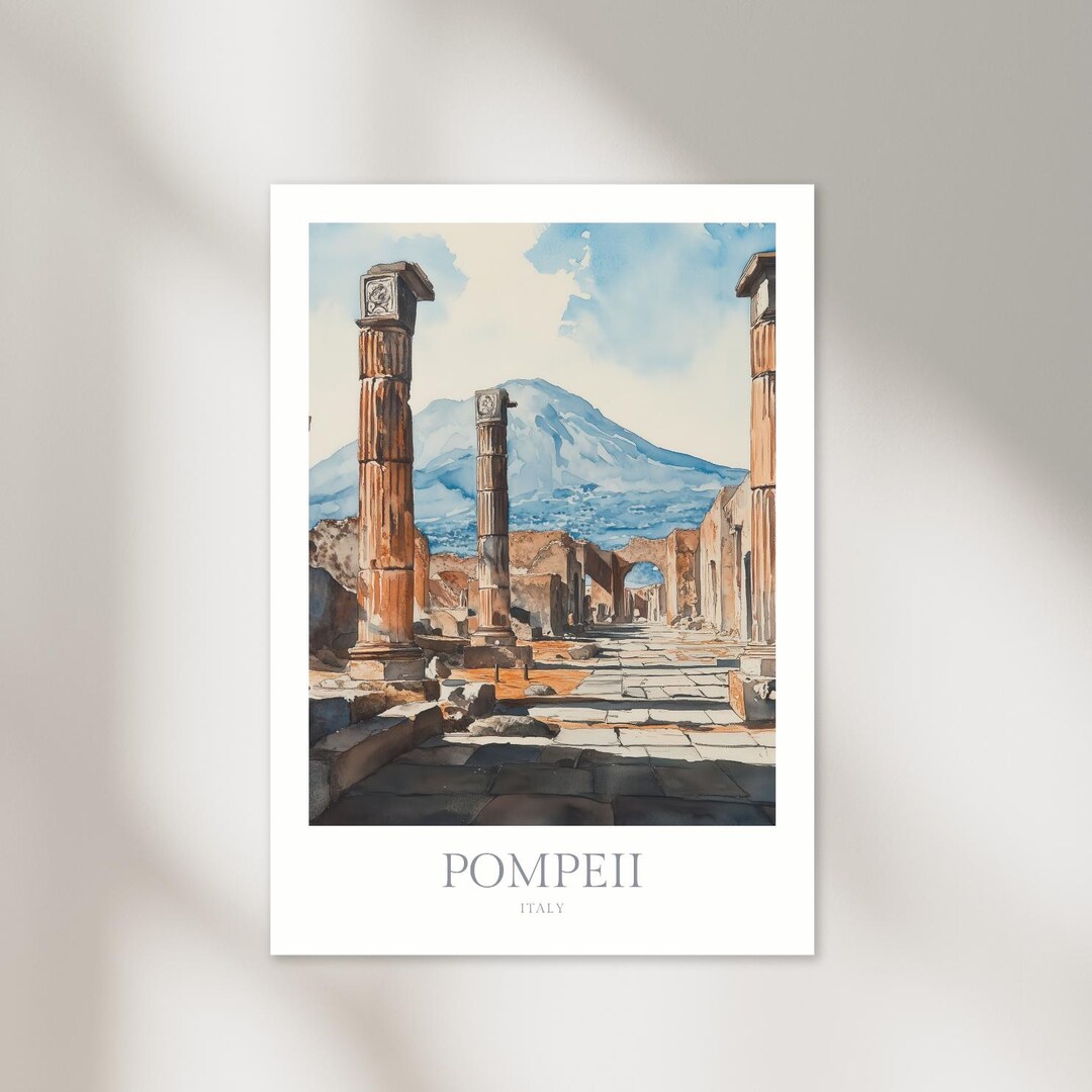 Pompeii Print Italy Watercolor Poster Digital Download Printable Art ...