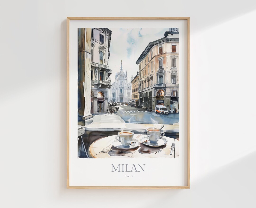 Milan Italy Watercolor Poster Digital Download Printable Wall Art Home ...
