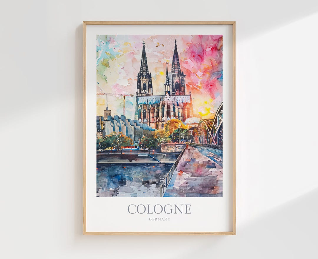 Cologne Germany Watercolor Poster Digital Download Cologne Printable ...