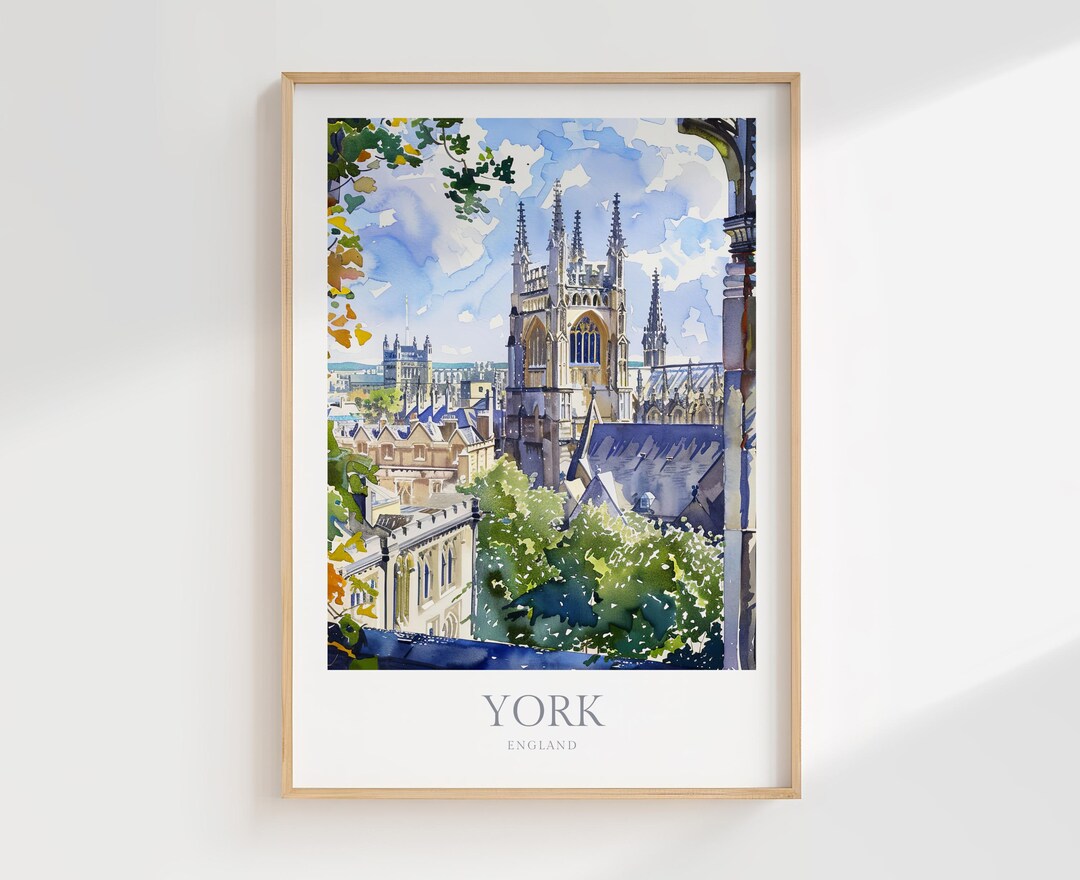 York England Watercolor Poster Digital Download York Digital Poster ...