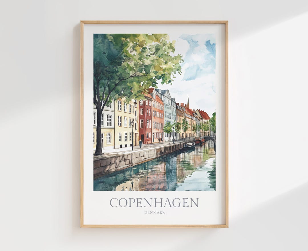 Copenhagen Denmark Watercolor Poster Print Download Denmark Printable ...