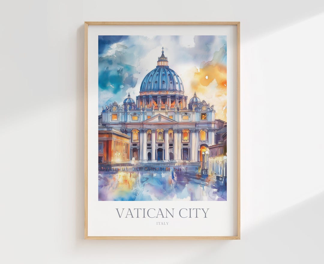 Vatican City Watercolor Print, Italy Travel Poster (digital Download ...