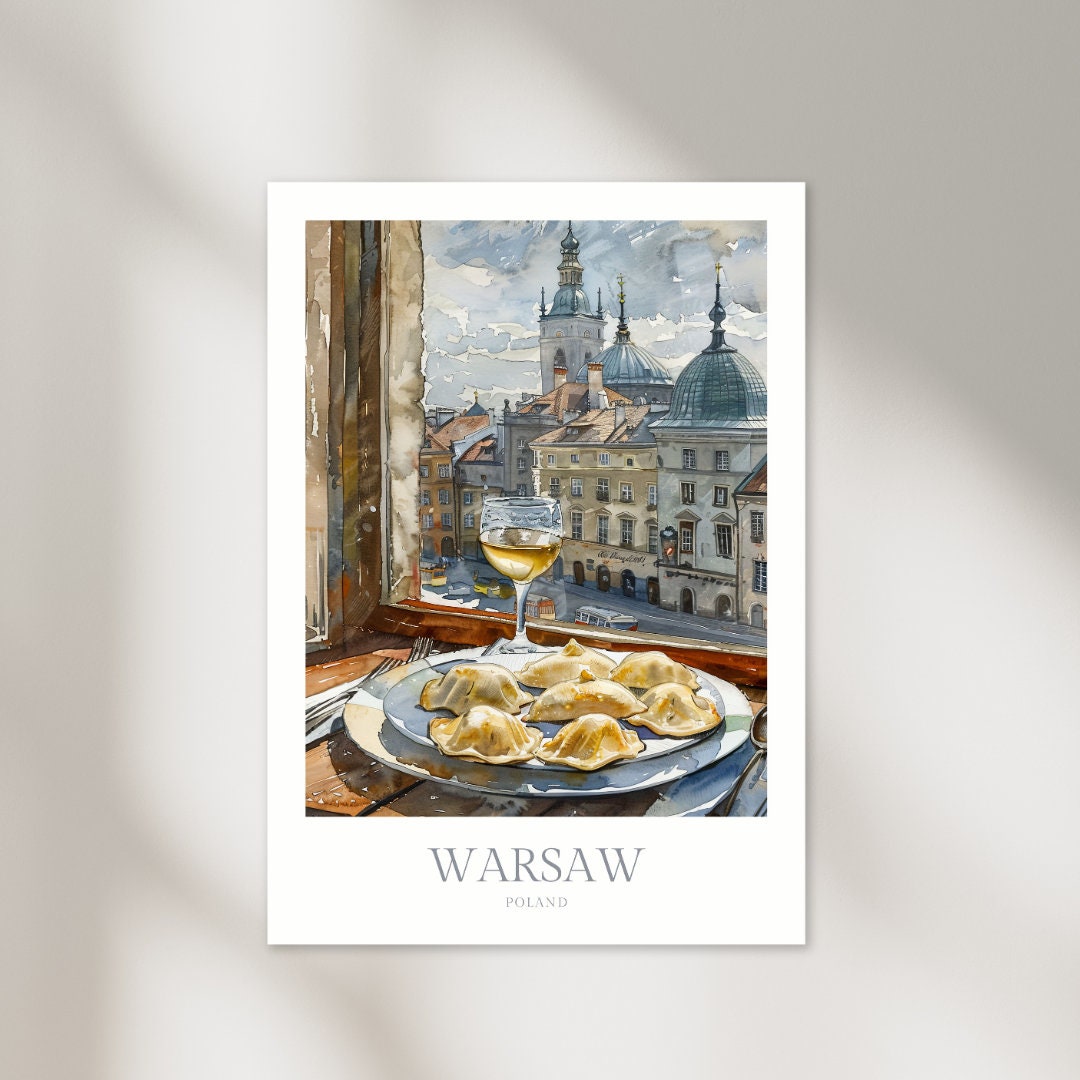 Warsaw Poland Watercolor Poster Digital Download Printable Wall Art ...
