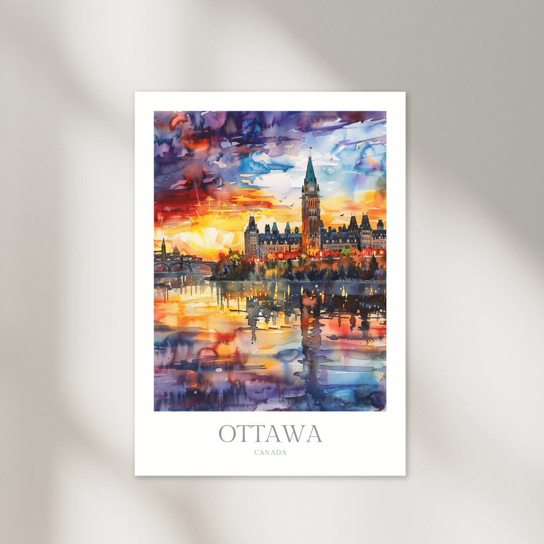 Ottawa Canada Watercolor Poster Digital Download Ottawa Printable Wall ...