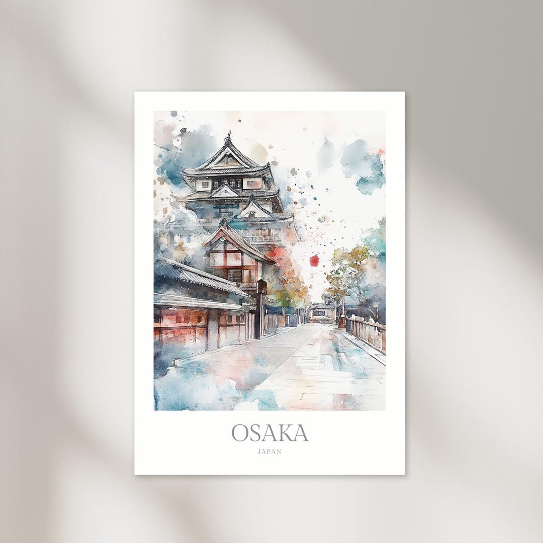 Osaka Watercolor Poster Digital Download Printable Wall Art Print Osaka ...