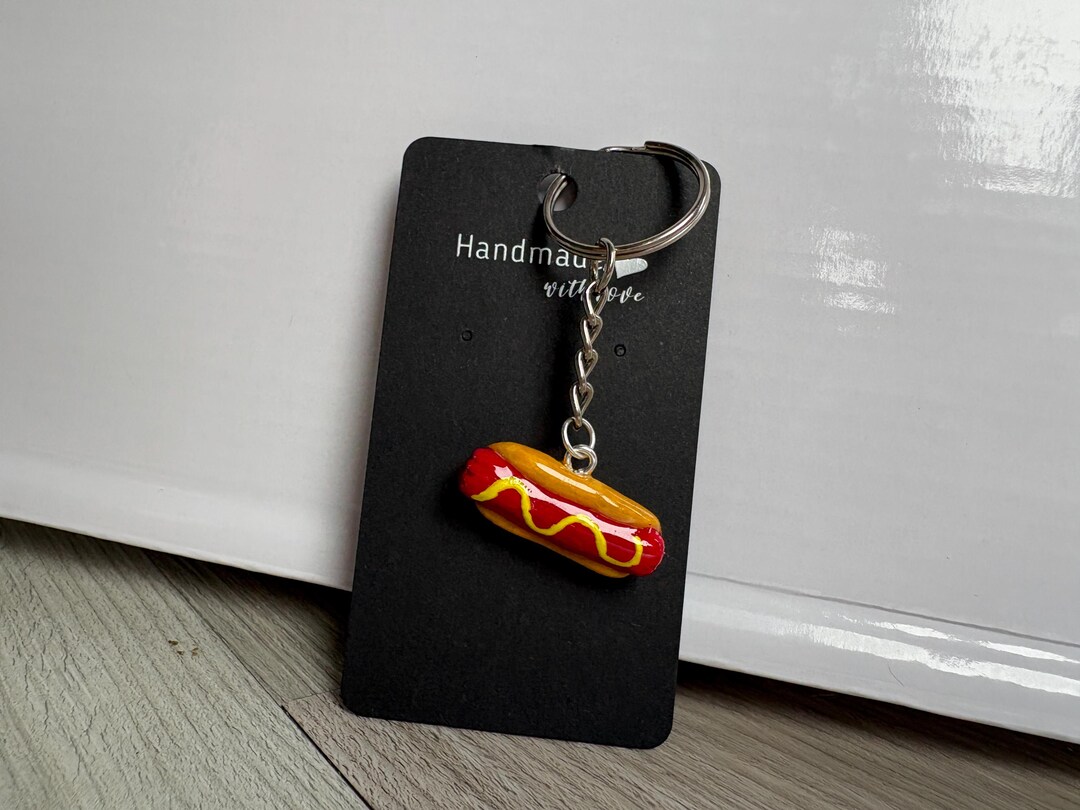 Handcrafted Hot Dog Keychain - Etsy