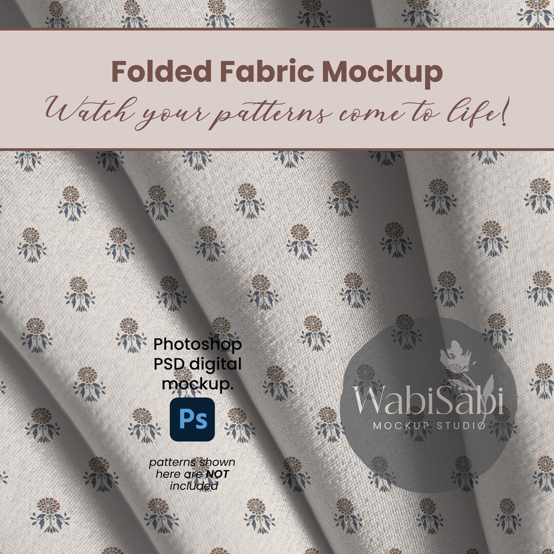 Folded Fabric Photoshop Mockup: Textile Pattern Display (PSD Template ...