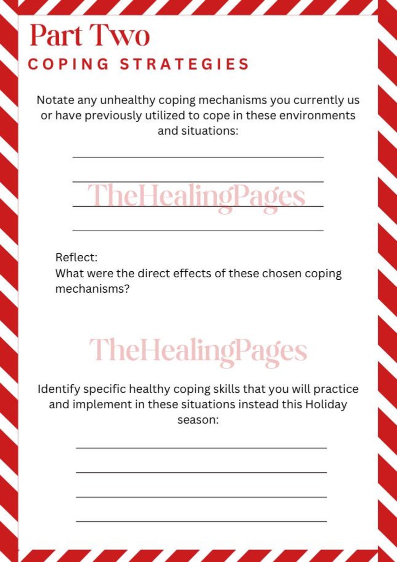 Holiday Stress Management Worksheets: Anxiety Relief Tools (printable ...