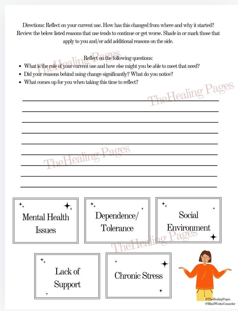 Recovery Journaling Worksheet: Reflect on Substance Use History ...