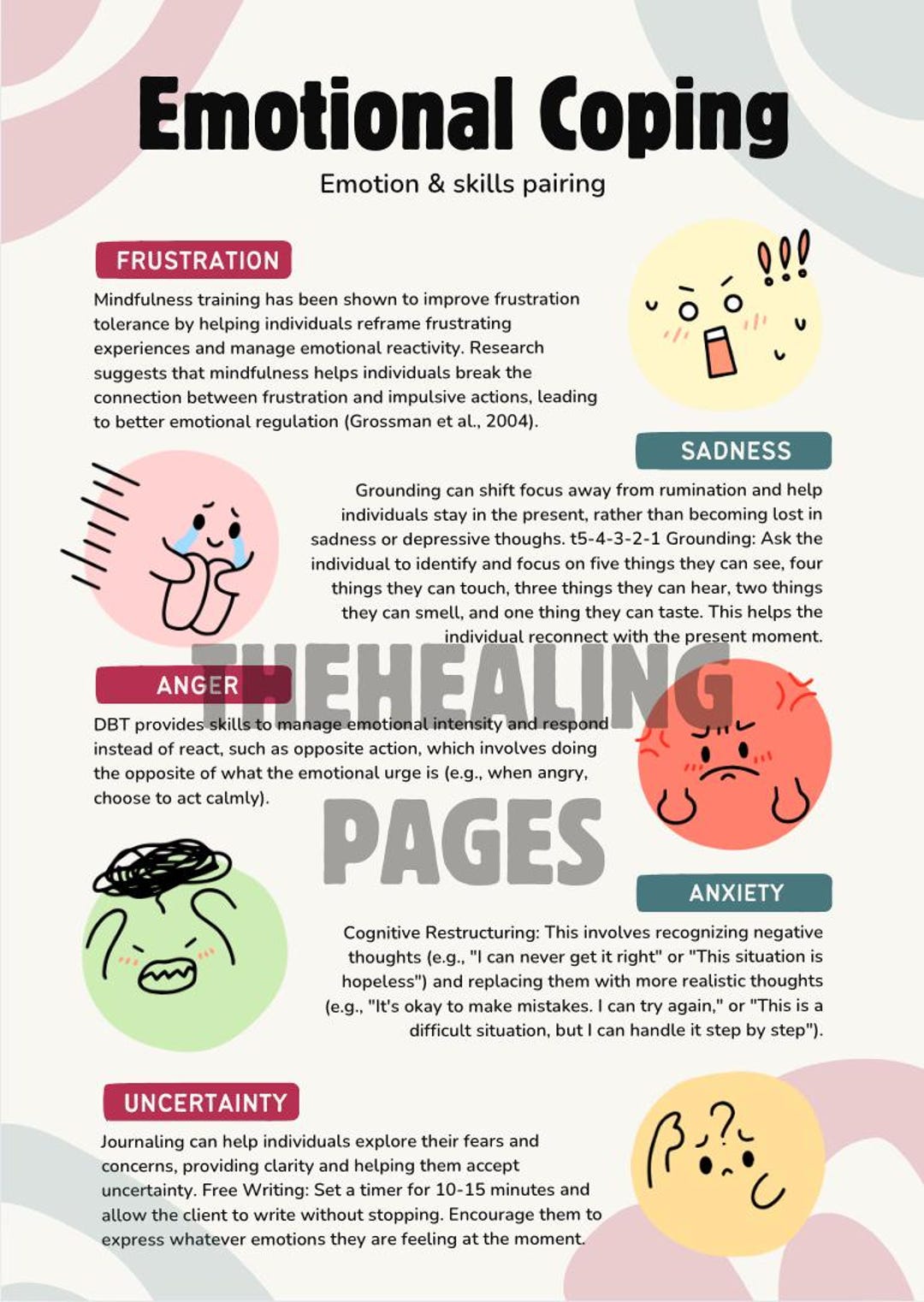 Therapy Worksheets on Emotions | Self-reflection, Coping Skills ...