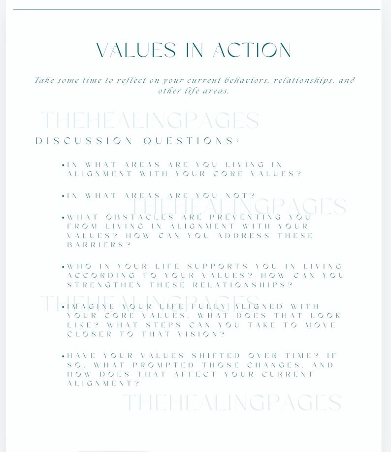Values Clarification Worksheets for Counseling | Self-discovery ...
