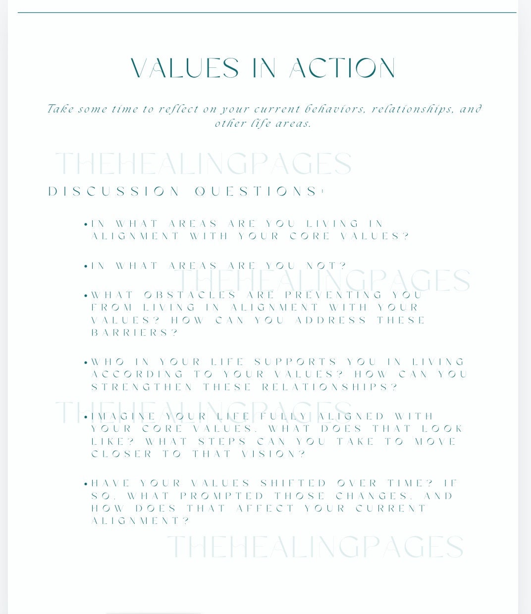 Values Clarification Worksheets for Counseling | Self-discovery ...