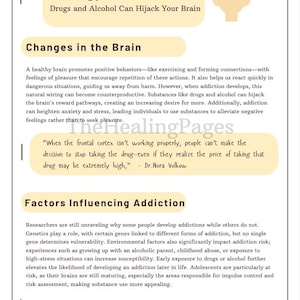 Biology of Addiction Psychoeducation Packet | Evidence-based Resources | Reflection & Activity ...