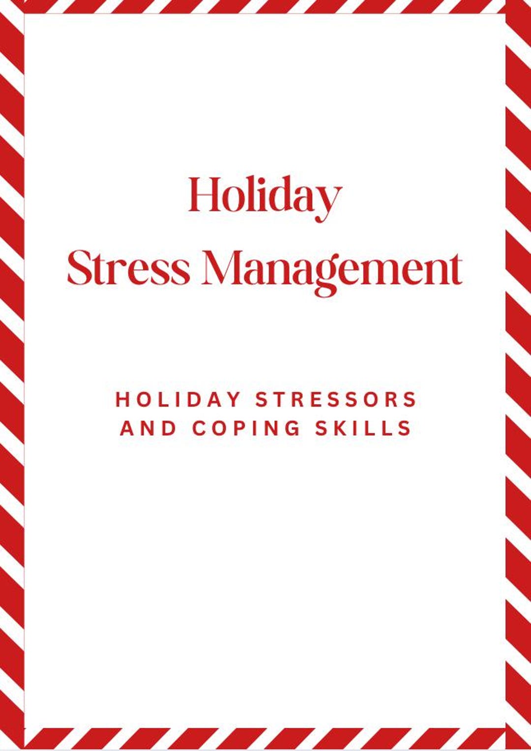 Holiday Stress Management Worksheets: Anxiety Relief Tools (printable ...