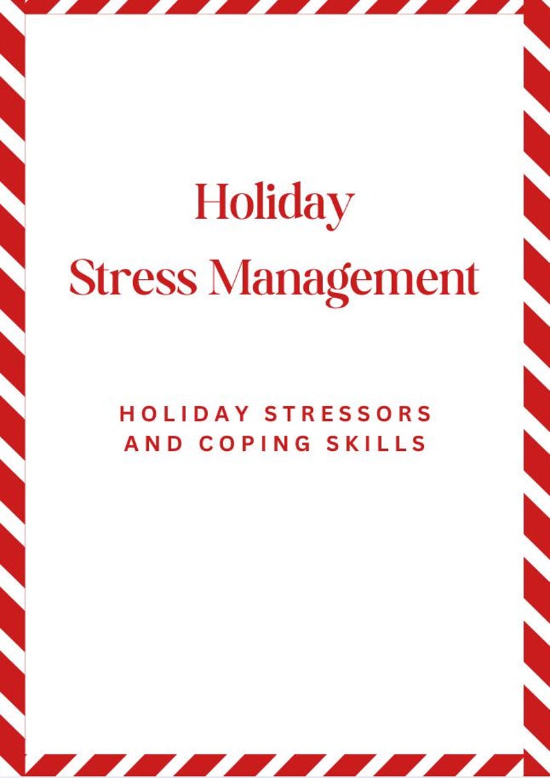 Holiday Stress Management Worksheets: Anxiety Relief Tools (printable ...