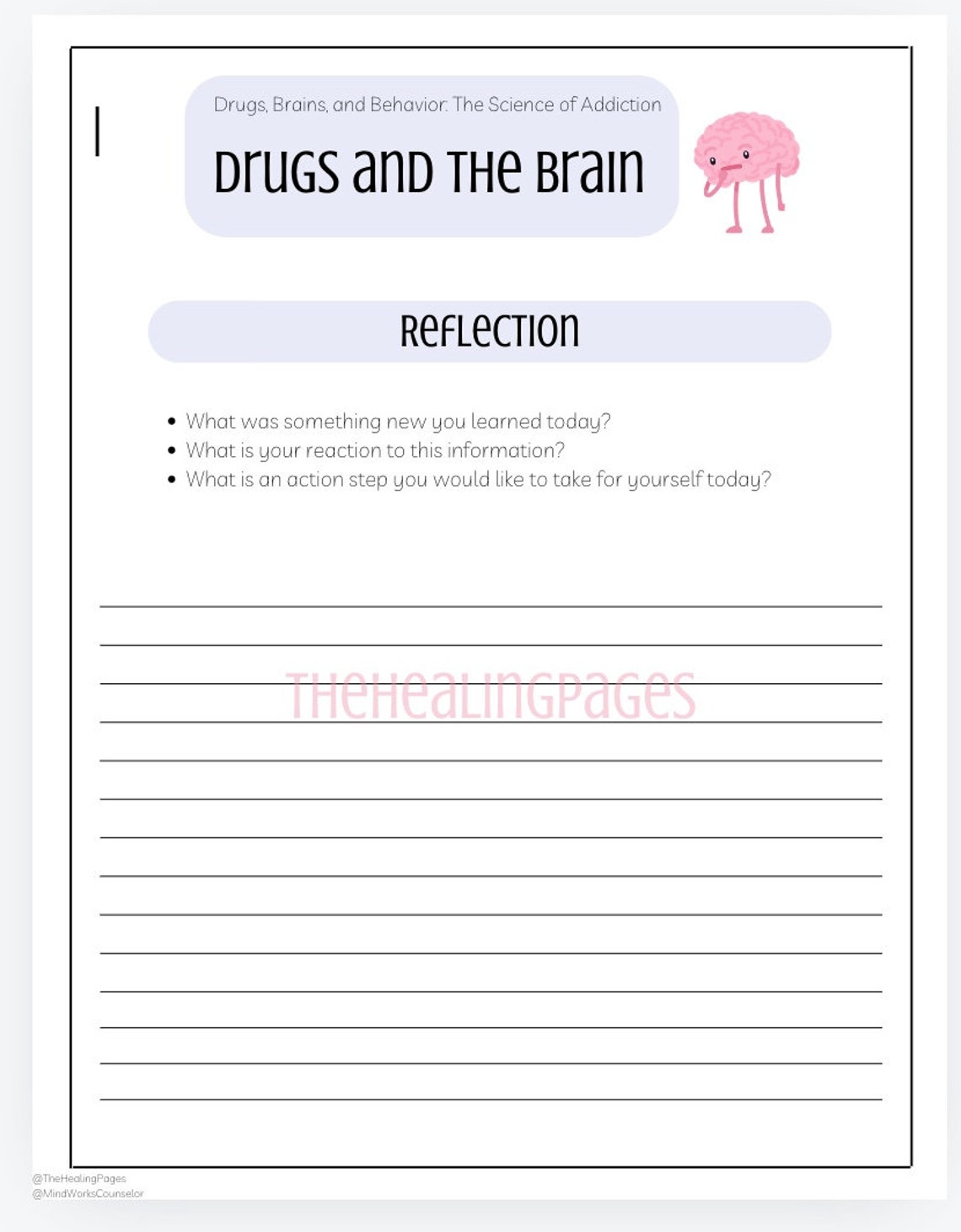 Psychoeducation Packet on Addiction & the Brain | Worksheets and ...