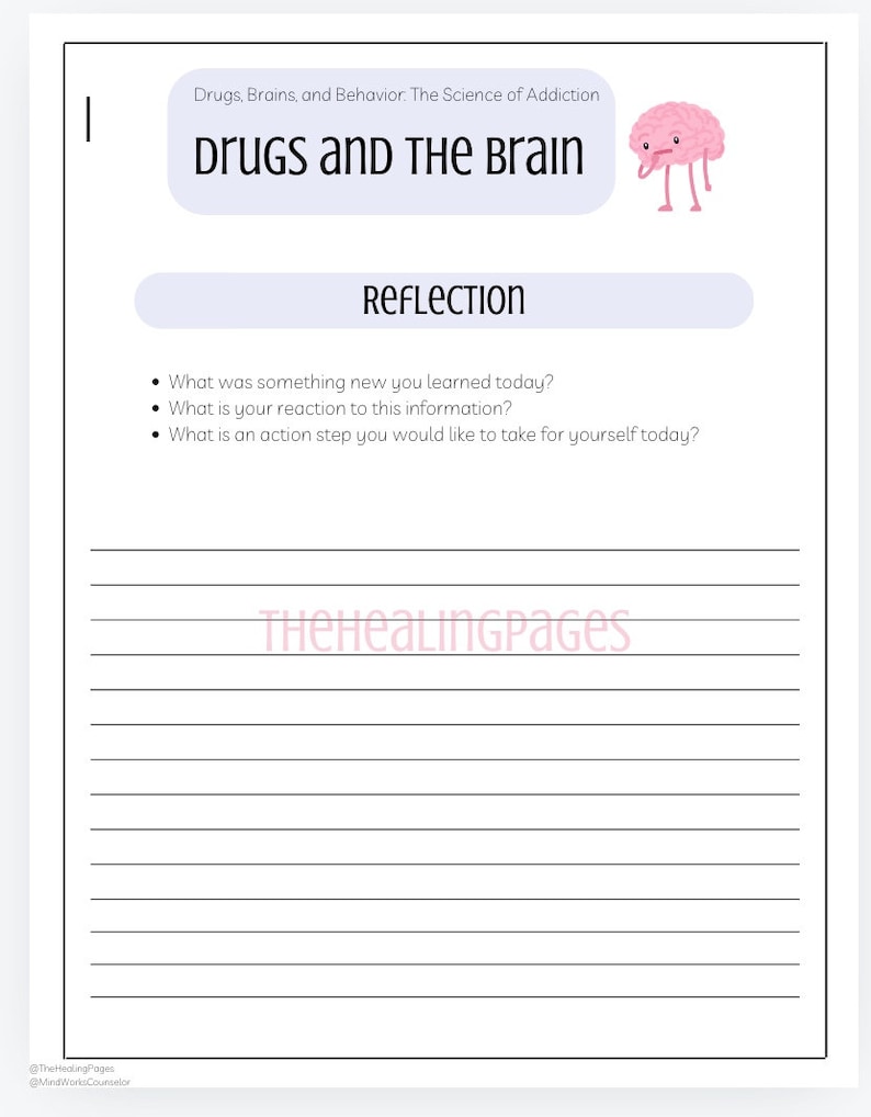 Psychoeducation Packet on Addiction & the Brain | Worksheets and Educational Tools for ...
