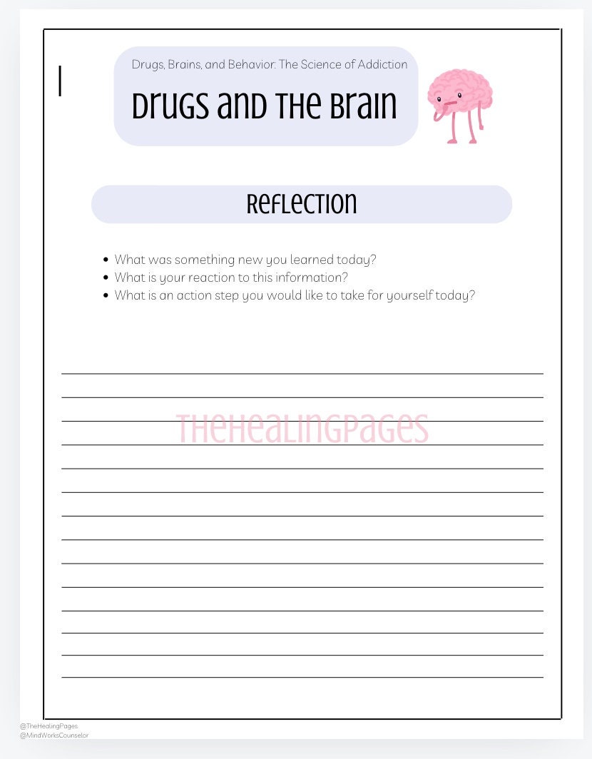 Psychoeducation Packet on Addiction & the Brain | Worksheets and ...