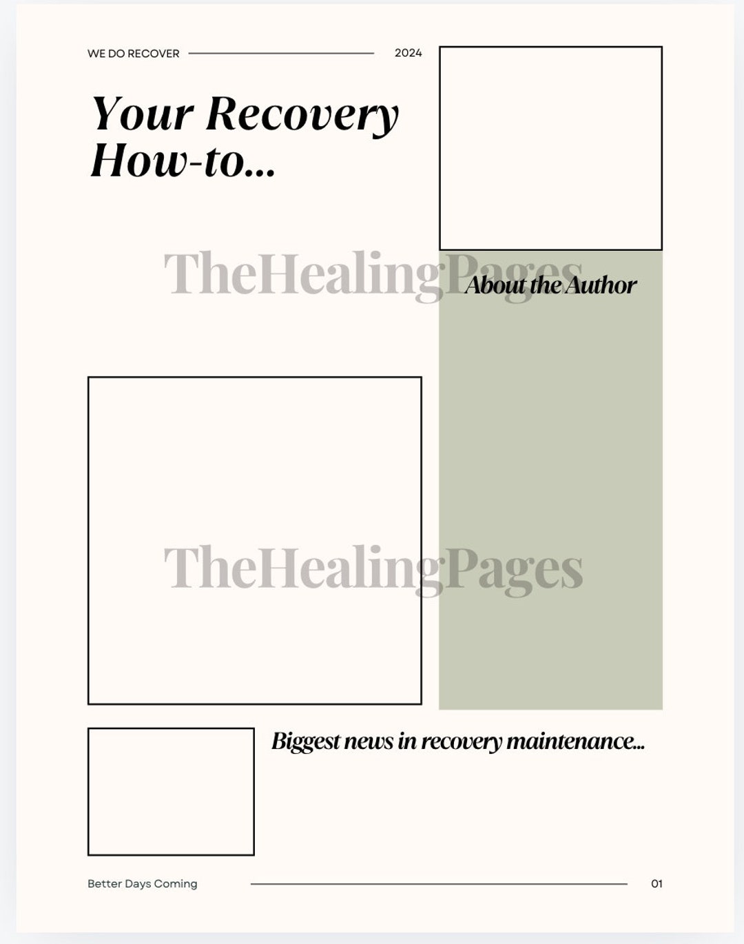 Recovery Newspaper Templates for Art Therapy | Expressive Arts Activity ...
