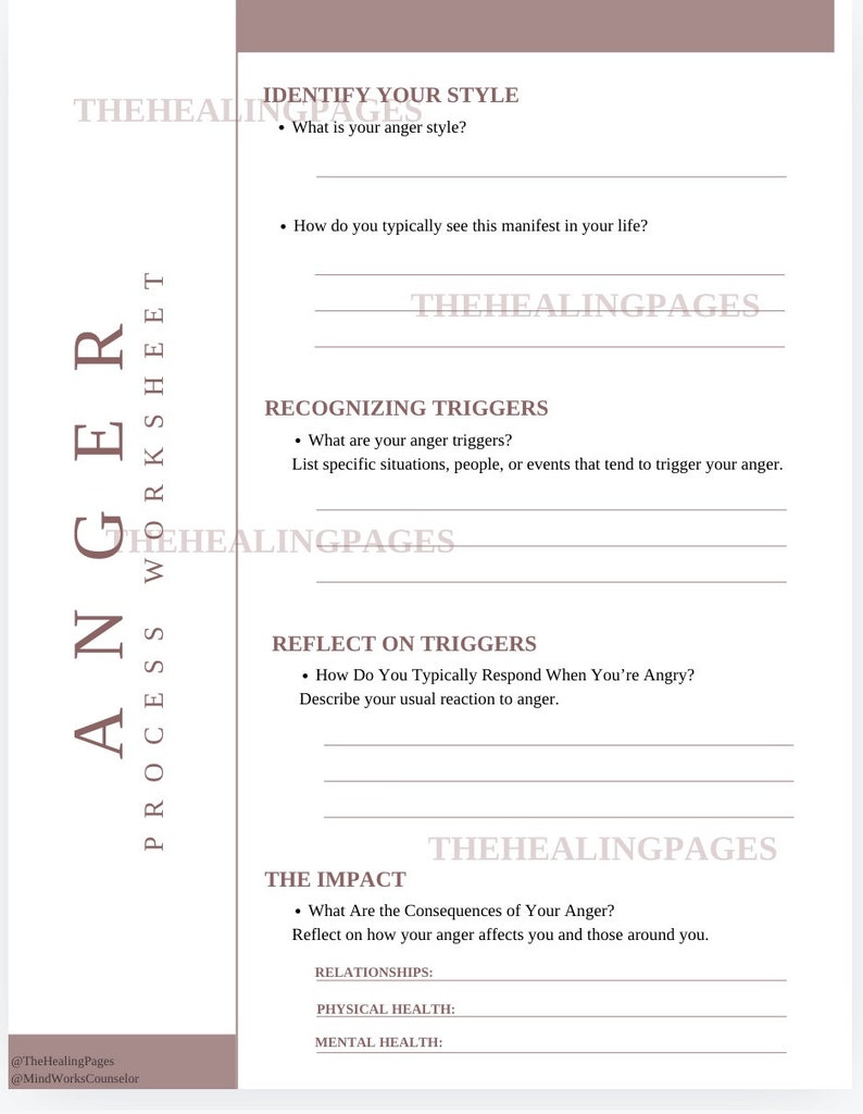 Anger Management Therapy Packet: Practical Exercises, Worksheets ...