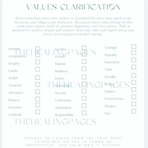 Values Clarification Worksheets for Counseling | Self-discovery ...