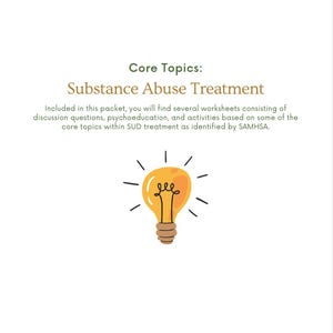 Substance Use Treatment Worksheets: Mental Health Activities (11 Topics ...