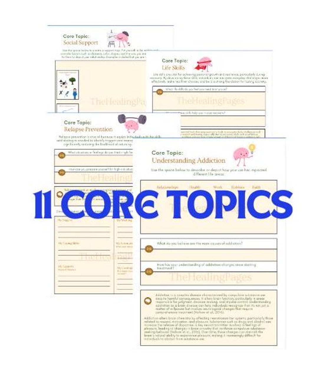 Substance Use Treatment Worksheets: Mental Health Activities (11 Topics ...