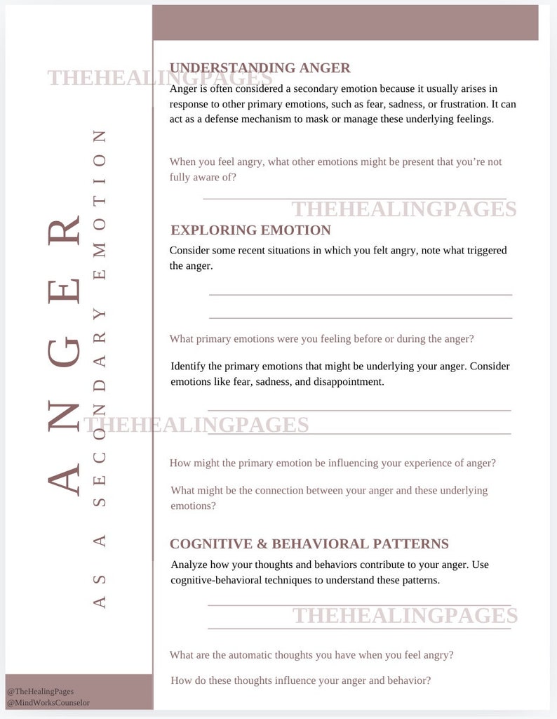 Anger Management Therapy Packet: Practical Exercises, Worksheets ...