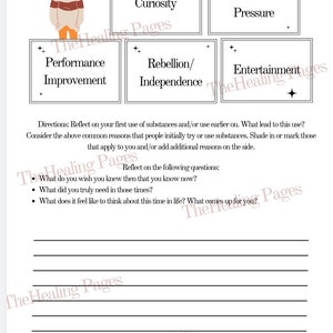 Recovery Journaling Worksheet: Reflect on Substance Use History ...