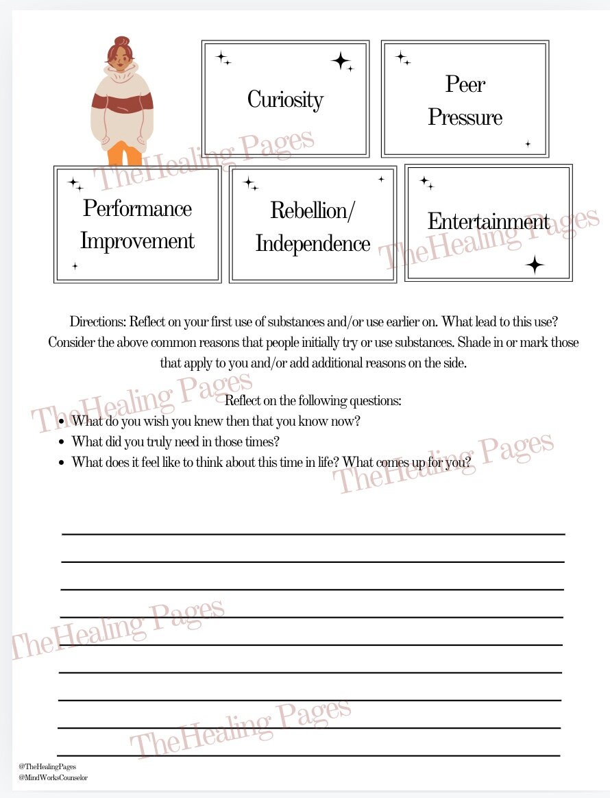 Recovery Journaling Worksheet: Reflect on Substance Use History ...