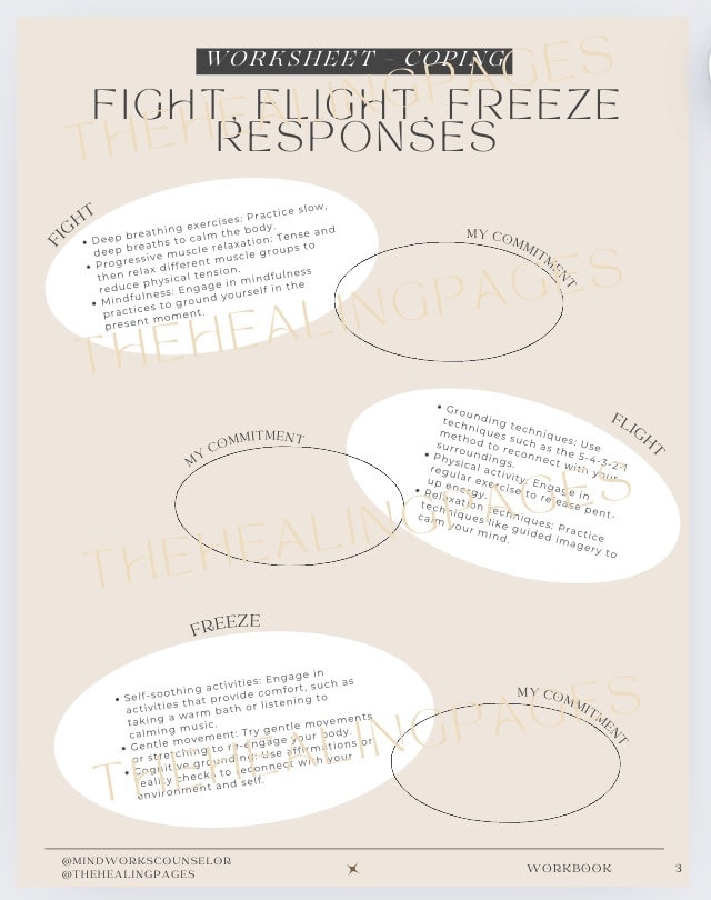 Trauma & Nervous System Healing Packet | Printable Worksheets and ...
