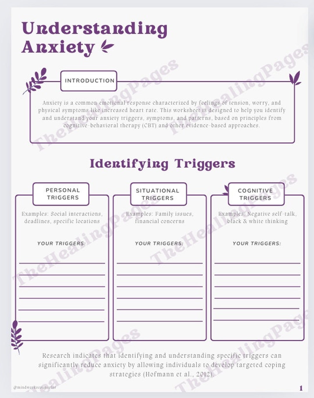 Anxiety Worksheet Bundle | Printable Anxiety Relief Worksheets | Stress ...
