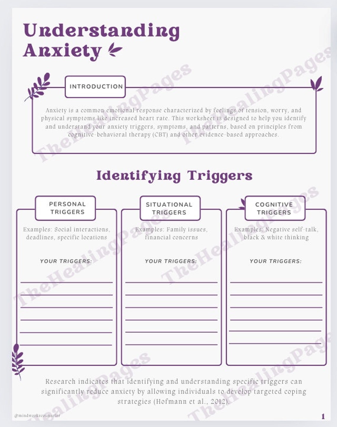 Anxiety Worksheet Bundle | Printable Anxiety Relief Worksheets | Stress ...