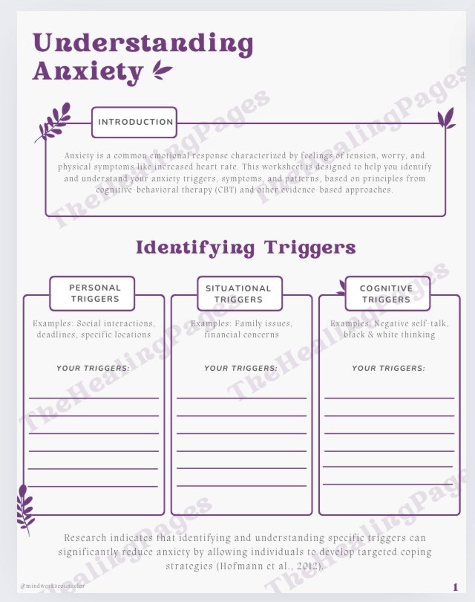 Anxiety Worksheet Bundle | Printable Anxiety Relief Worksheets | Stress ...