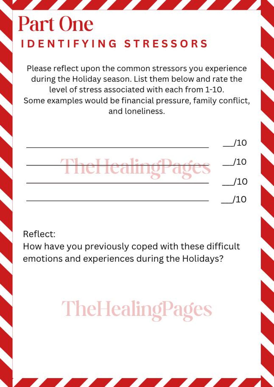 Holiday Stress Management Worksheets: Anxiety Relief Tools (printable ...
