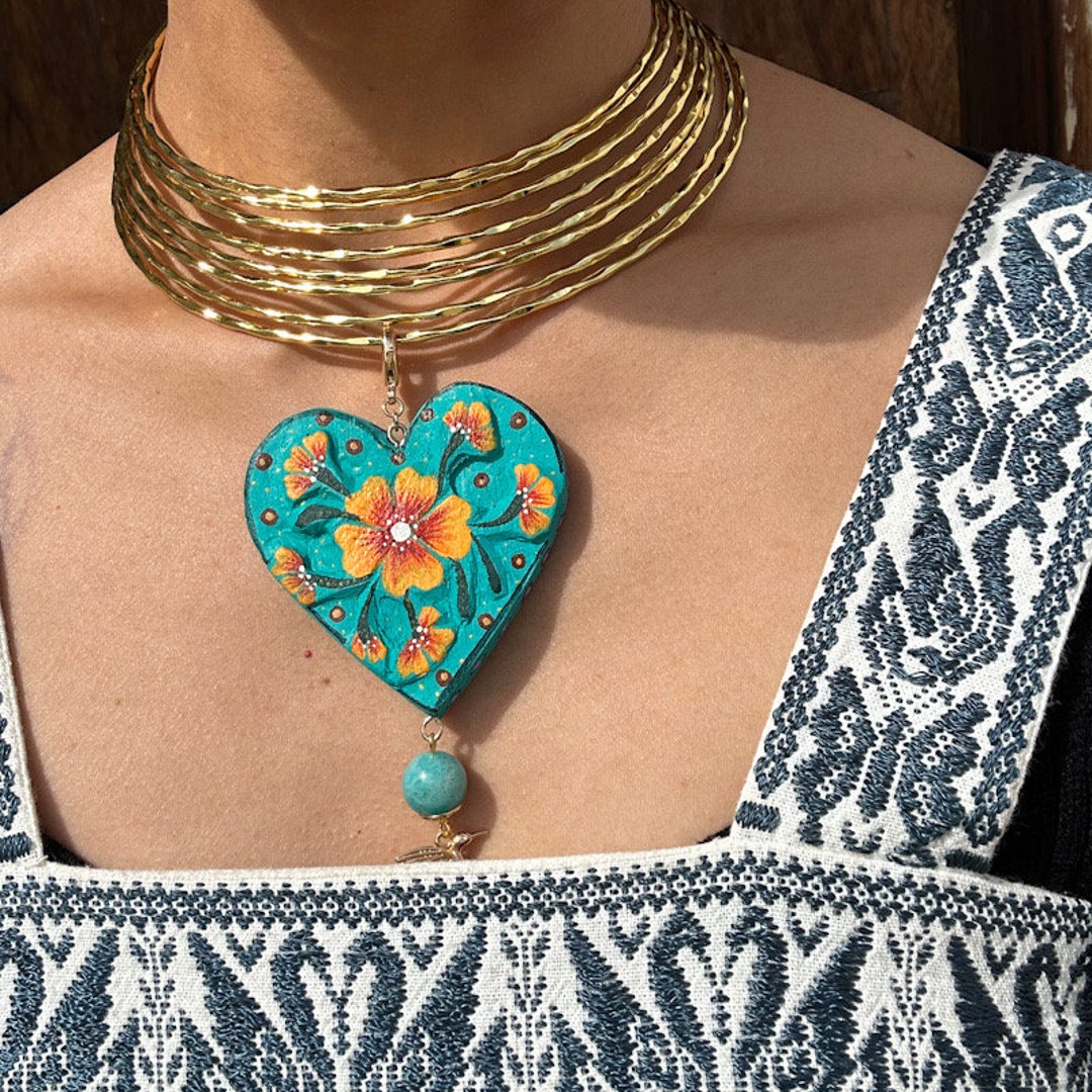 Talavera Necklaces, Handmade Necklaces, 14k Gold Plates Necklaces ...