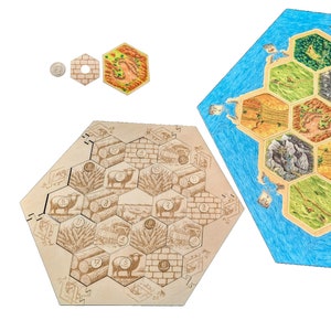 Cat-tiny Mini Travel Catan Board | Laser-etched Wood | Cities & Knights ...