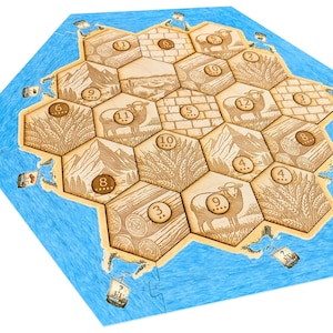 Catan Wood Hexes and Tokens | Laser-etched Birch or Walnut ...