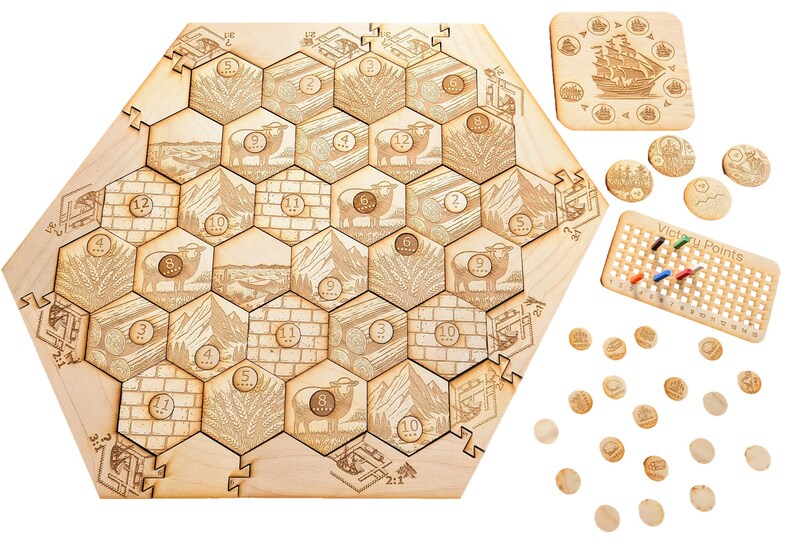 Settlers of Catan Board Game Bundle 6 Players Board & Accessories ...