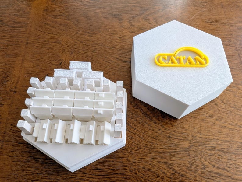 3D Printed Catan Player Piece Set – Cities, Settlements & Storage Case ...