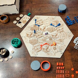 Cat-tiny Mini Travel Catan Board | Laser-etched Wood | Cities & Knights ...