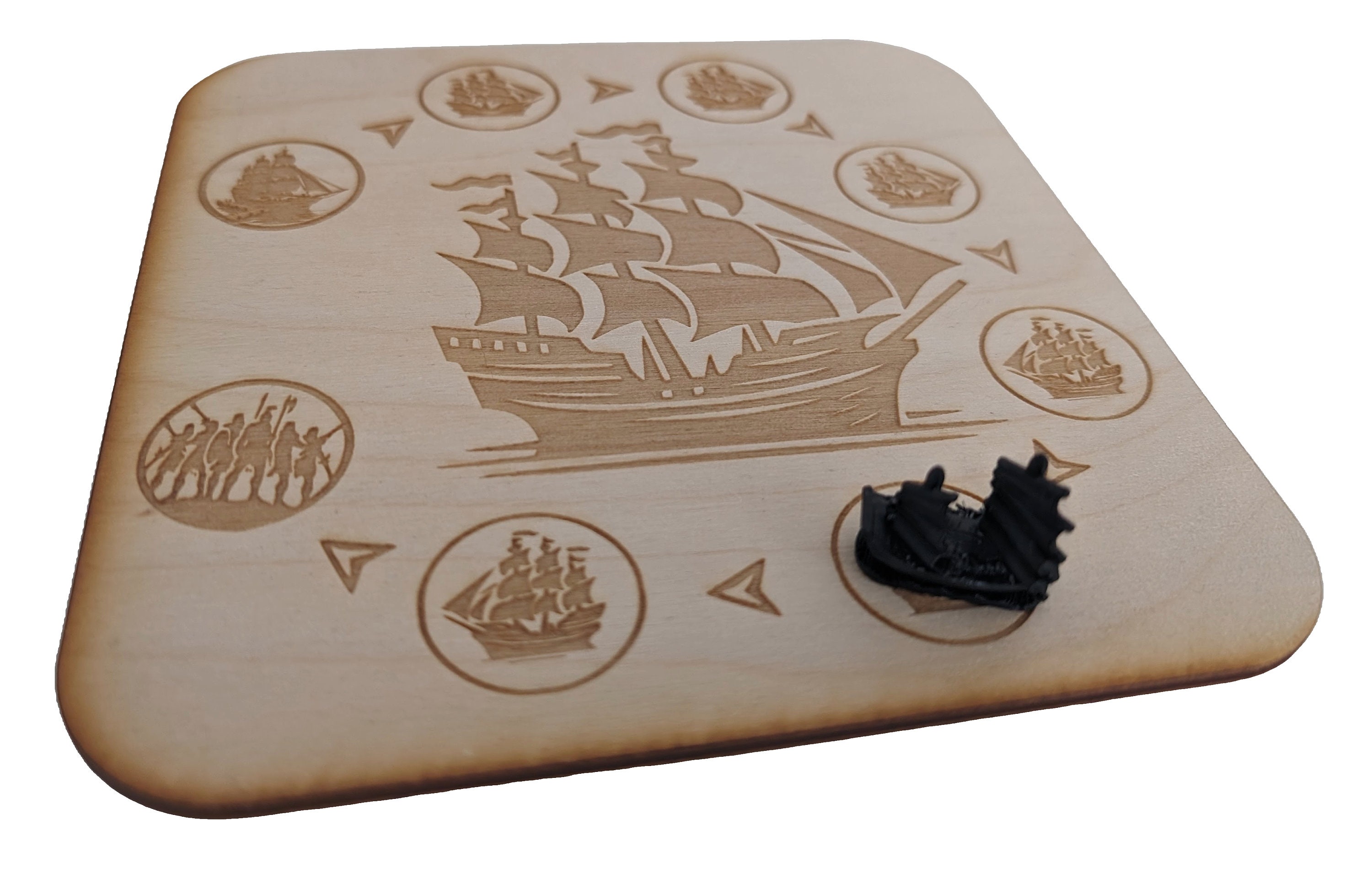 Catan Cities & Knights Barbarian Tile | Laser Etched Wood | Custom ...