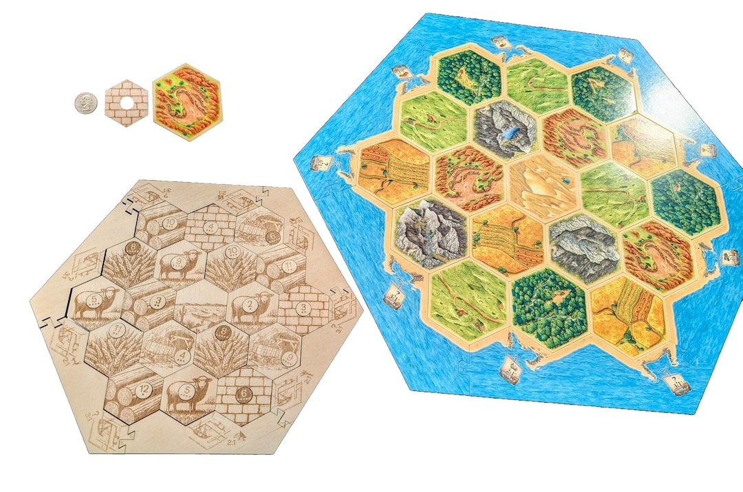 Cat-tiny Mini Travel Catan Board | Laser-etched Wood | Cities & Knights ...