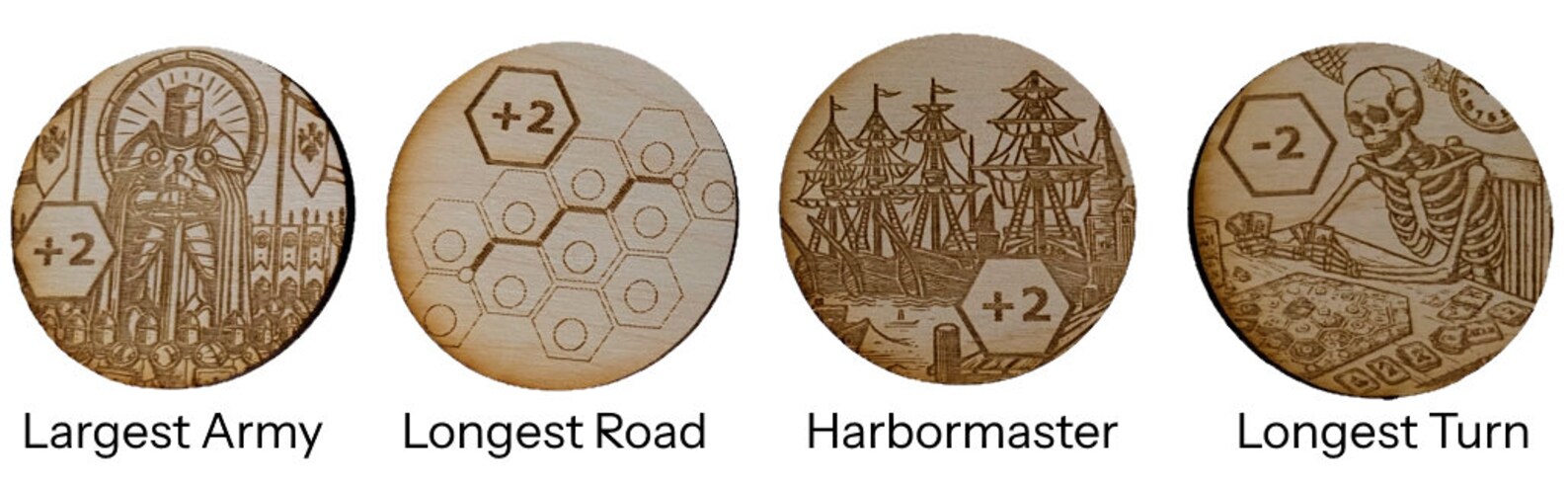 Settlers of Catan Award Tokens Set Laser Cut Natural Wood - Etsy