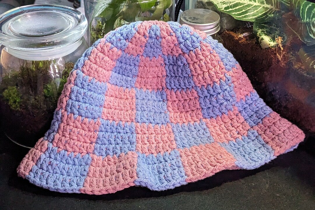 Crochet Bucket Hat Checker Pattern - Etsy