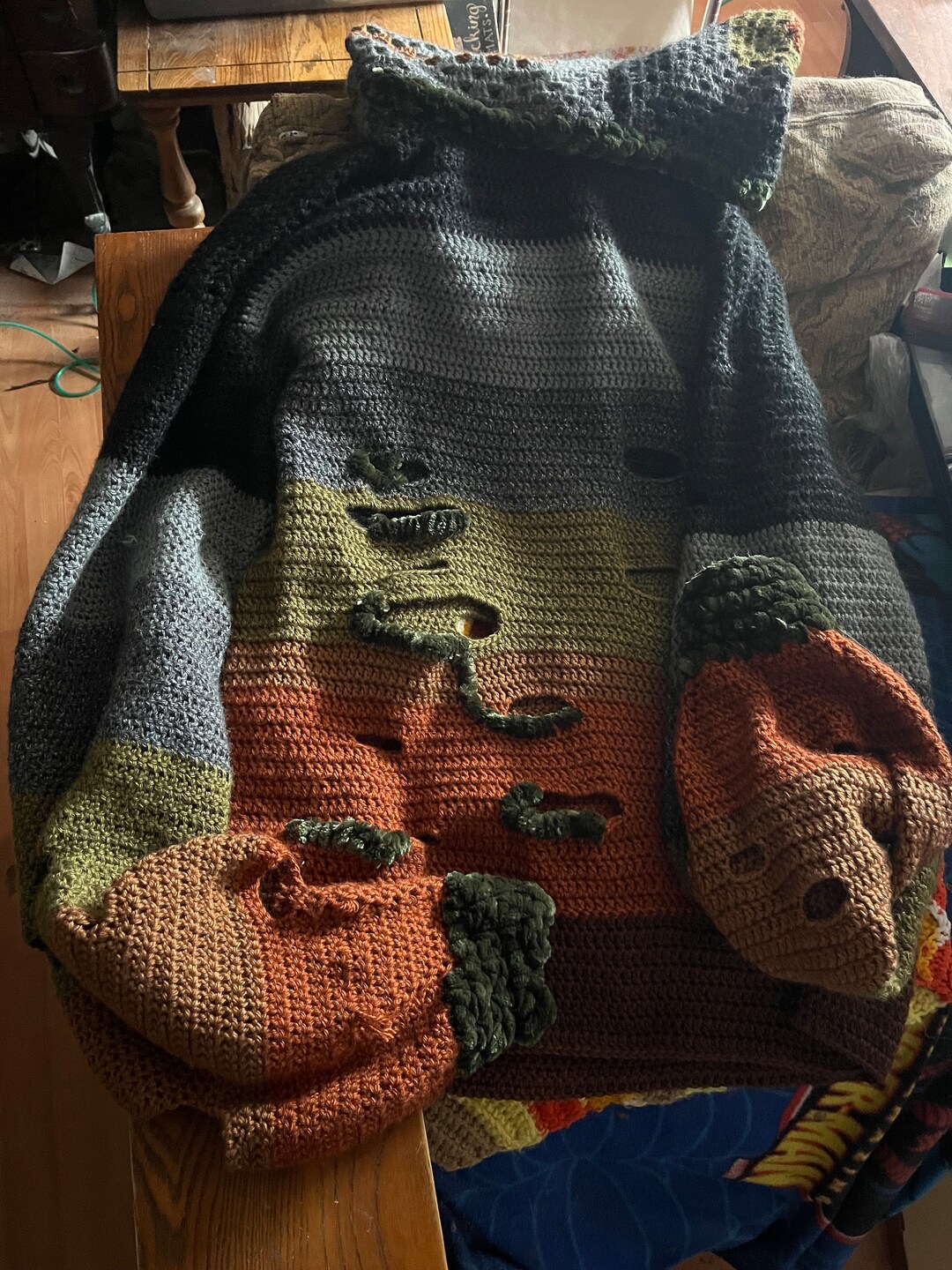 Zombie Moss - Crochet Sweater Pattern (medium - 2XL) - Etsy