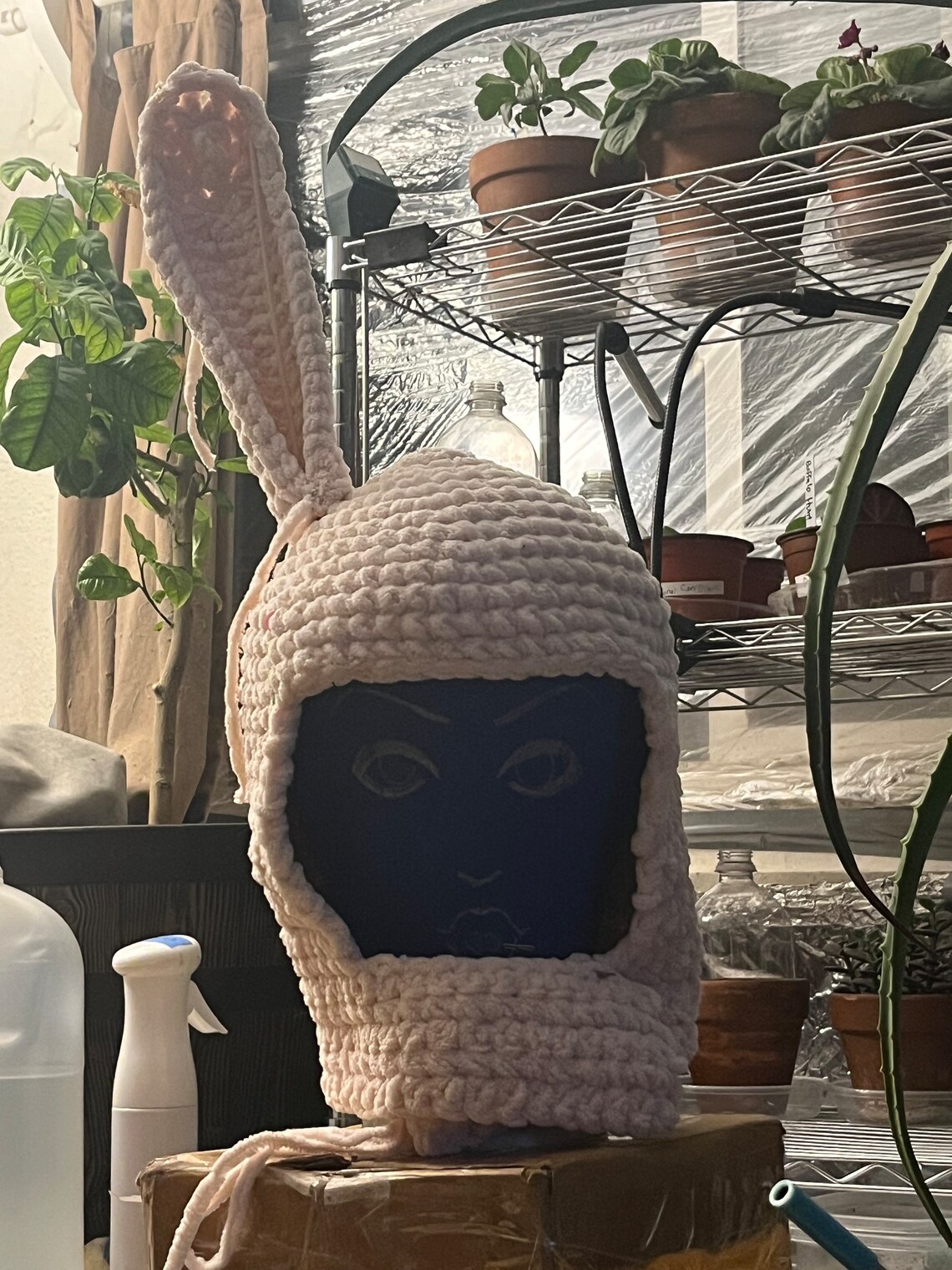 RABBIT HOOD Crochet Faux Fur Bunny Hat Fabric Lined - Etsy