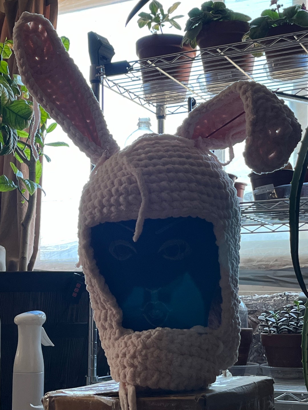 RABBIT HOOD Crochet Faux Fur Bunny Hat Fabric Lined - Etsy